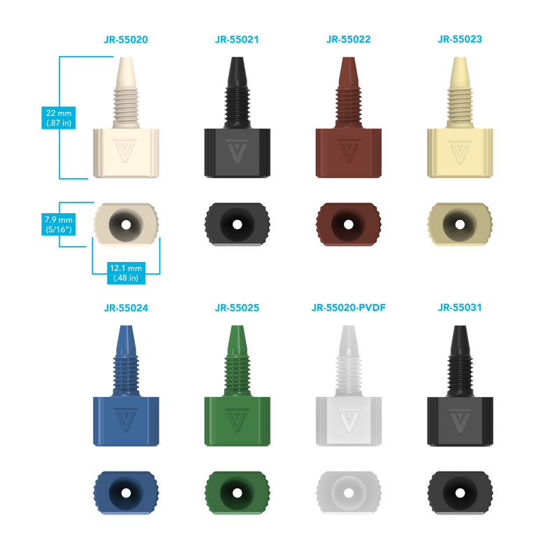 PEEK One-Piece Fingertight Fittings - Color-Coded - 5 pack – VICI Jour